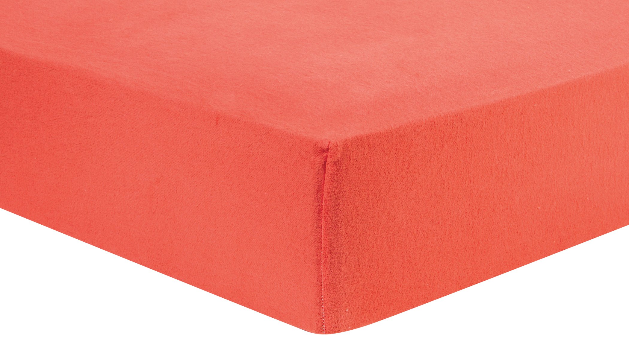 Coral Deluxe Flannel Fitted Crib Sheet - Solid Print Cotton Flannel, Coral, Fully Elasticized, 10 in Deep Pockets, Fits Standard Crib Mattress 28 in x 52 in