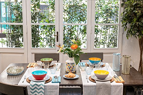 Guzzini My Fusion Large Bowl, BPA-Free Shatter-Resistant Acrylic, 9-3/4 inch Diameter, Ideal for Serving Main Dishes, Salads and Snacks, Grey, Yellow (Model: 281425141)