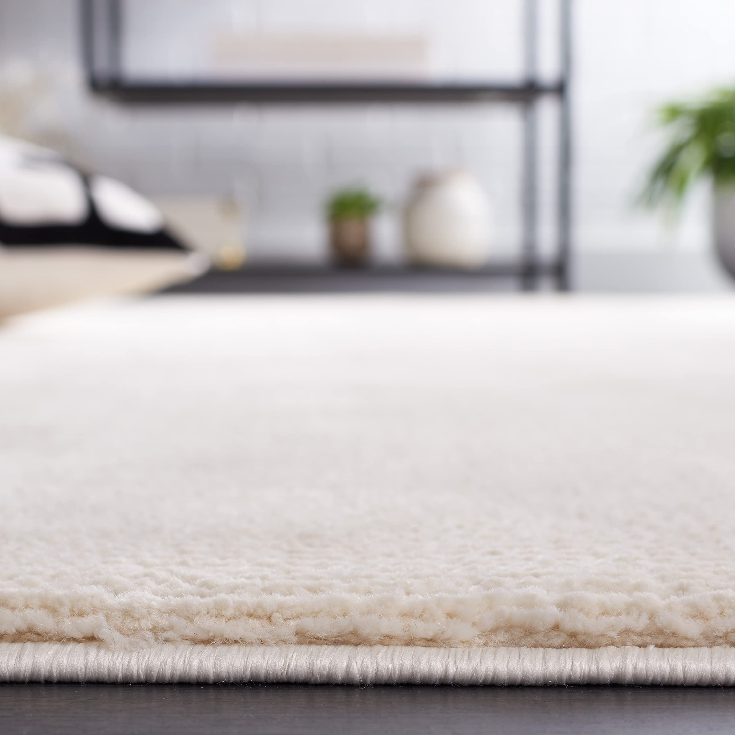 SAFAVIEH Revive Collection Area Rug - 8' x 10', Ivory, Solid Design, Non-Shedding & Easy Care, Ideal for High Traffic Areas in Living Room, Bedroom (REV102A)