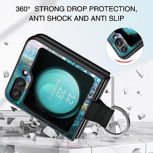 BENTOBEN Samsung Galaxy Z Flip 5 Case, Slim Fit Glow in The Dark Soft Flexible Bumper Protective with Ring Shockproof Anti Scratch Non-Slip Case Cover for Galaxy Z Flip 5 6.7β 2023, Mandala in Galaxy