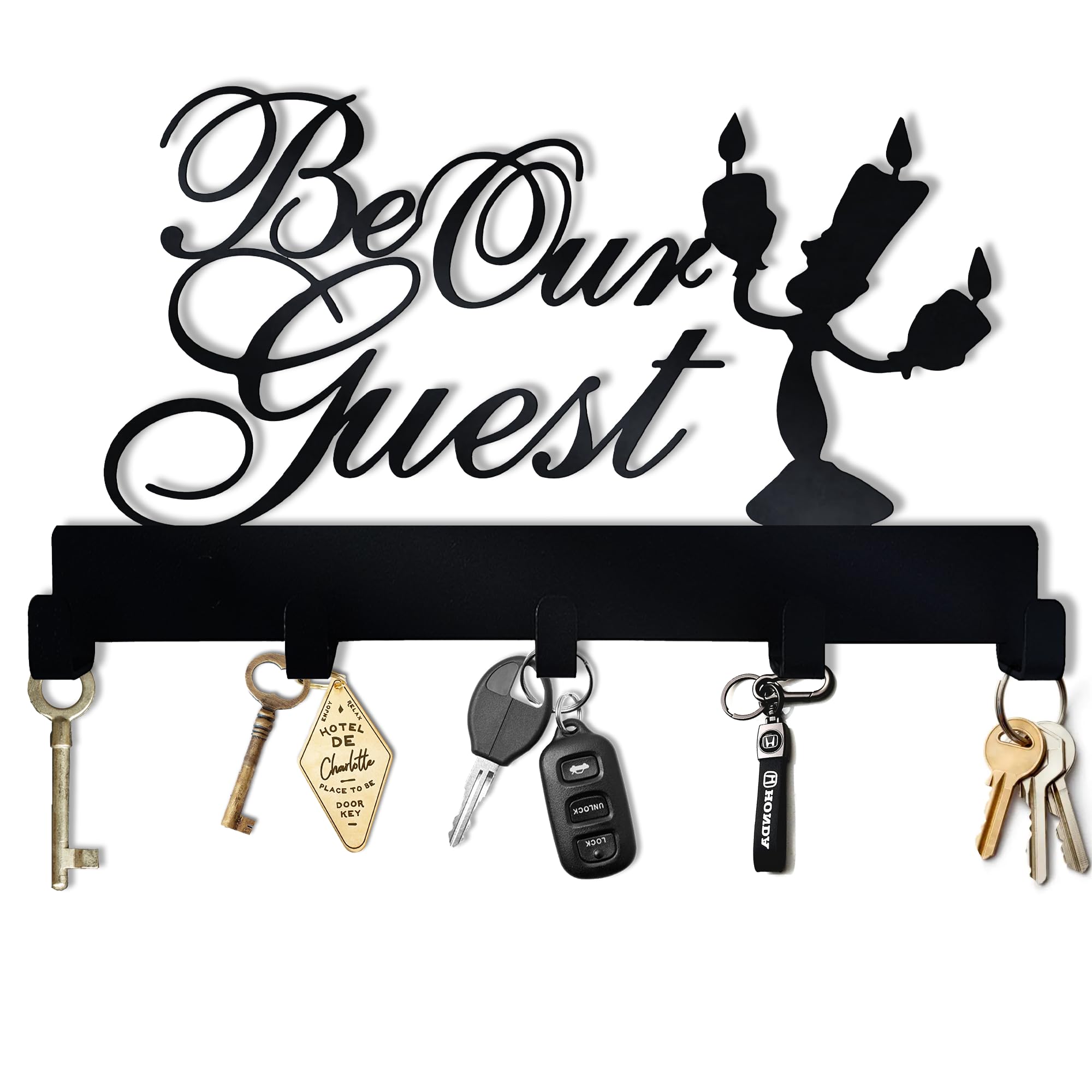 Pentacle Toys Be Our Guest Key Holders, The Beauty and Beast Metal Key Hangers, Disney Home Decor, Guest Room Decor, Door Side Gifts