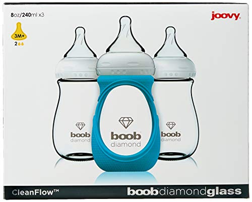 JOOVY Boob Diamond 8 Ounce 3 Piece with Turq Sleeve, 1.44 Pounds