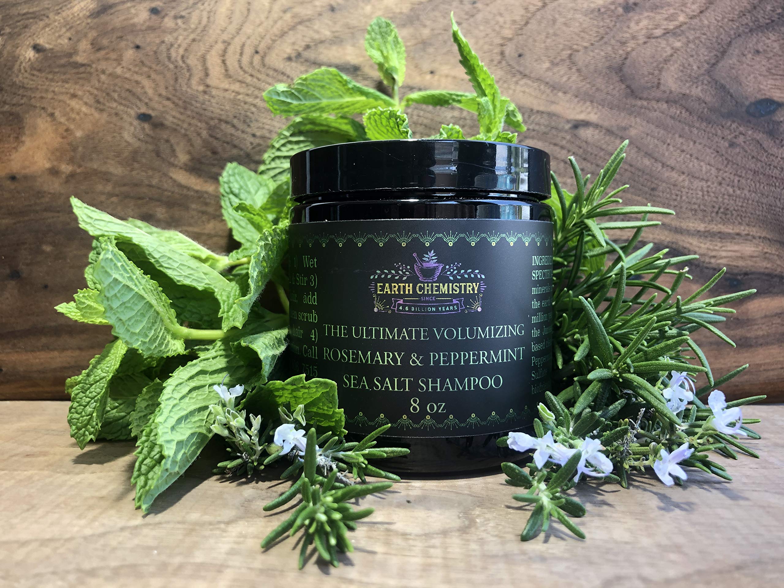 Earth Chemistry Rosemary & Peppermint Volumizing Sea Salt Shampoo, DHT Blocking Shampoo, Volumize Oily or Thin Hair, Stimulate Hair Growth