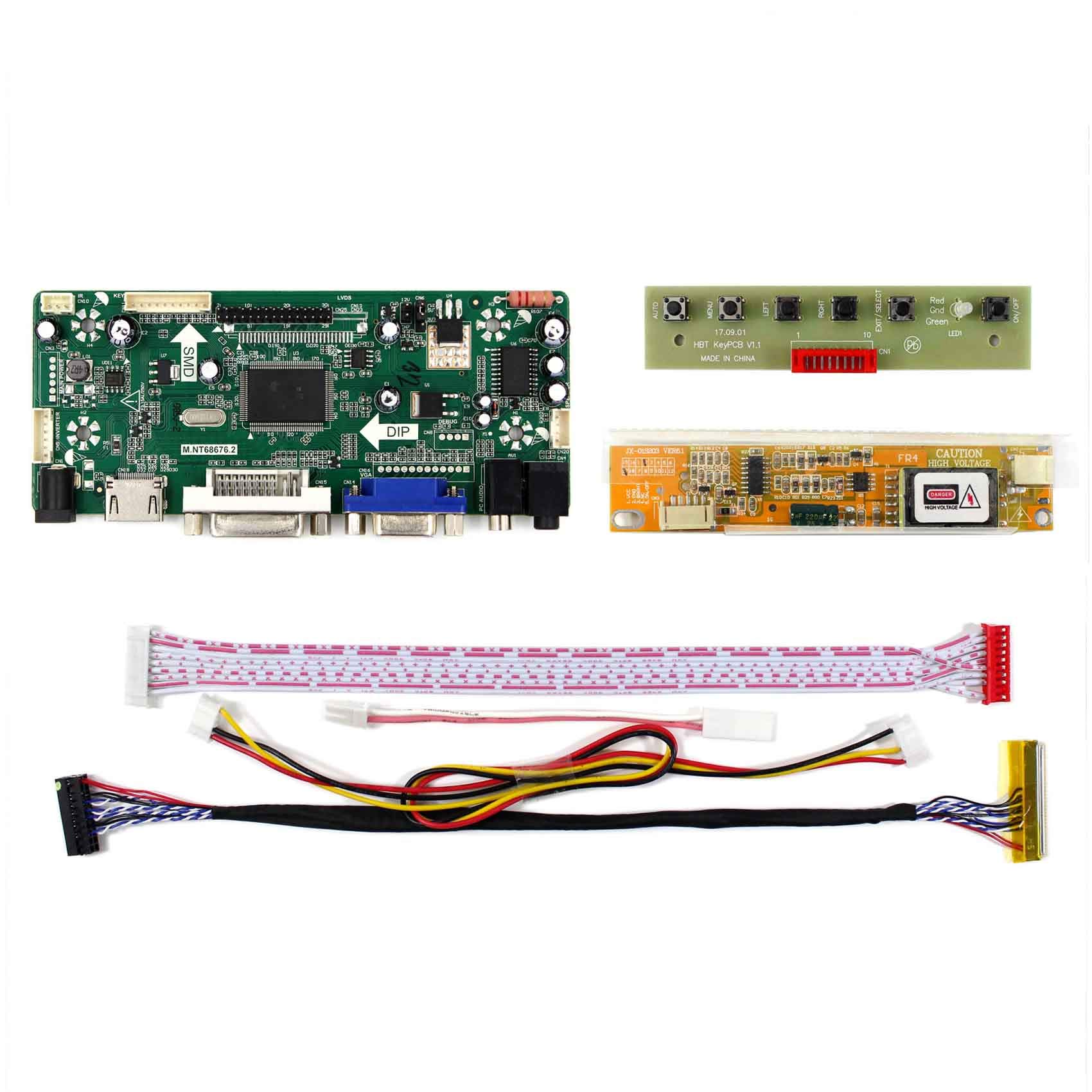 VSDISPLAY 14.1inch 1024X768 LCD Screen(One of LTN141XF LTN141X6 LTN141X8 LP141XA LP141X10 N141X6) with HD-MI VGA DVI LCD Controller Board M.NT68676