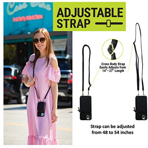 Gear Beast Crossbody Phone Case Wallet Compatible iPhone 11 Pro, RFID Protected Cross Body Phone Purse Bag with Adjustable Strap Black