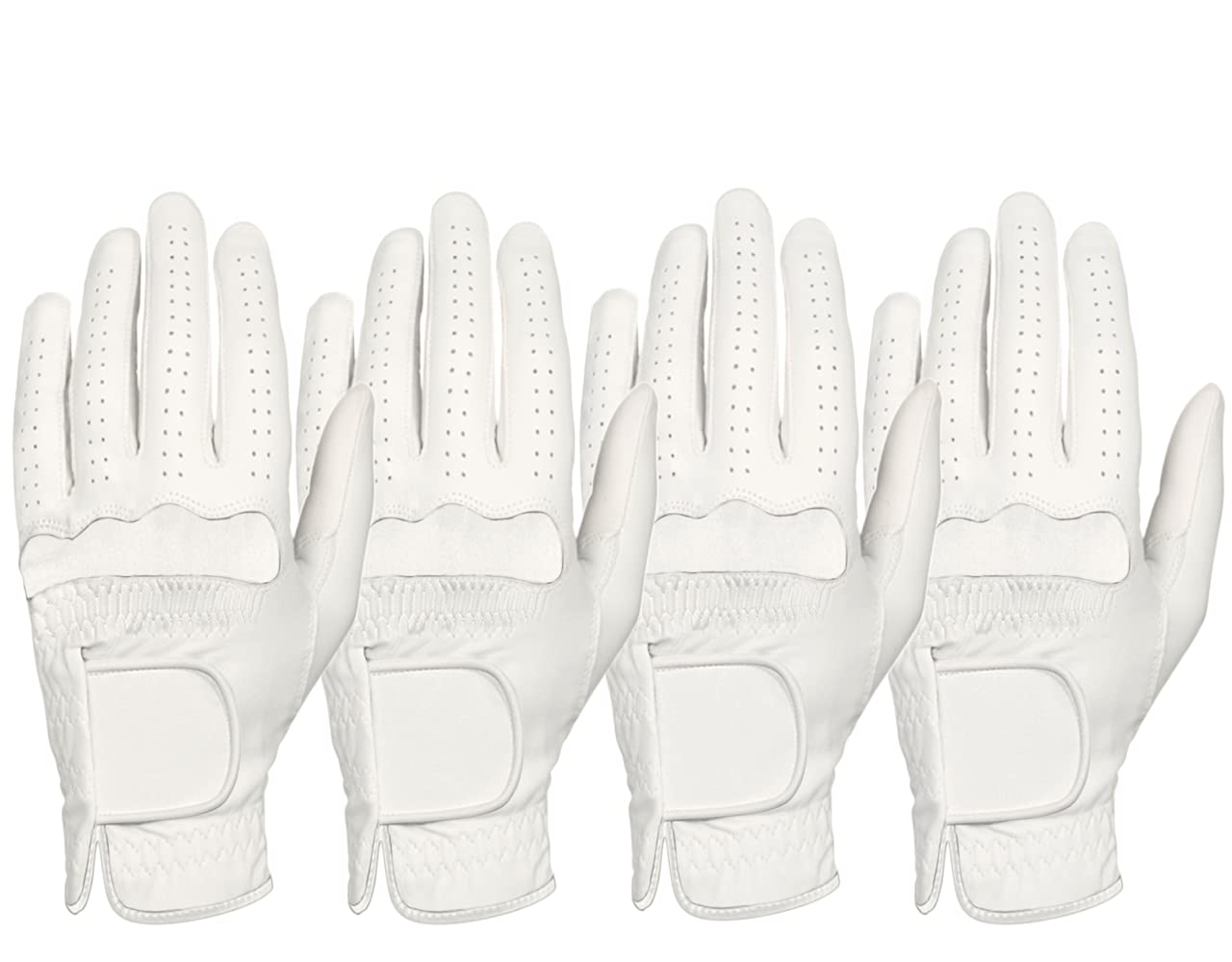 4 Mens All Weather Full Palm Cabretta Golf Gloves (Left) (Med)