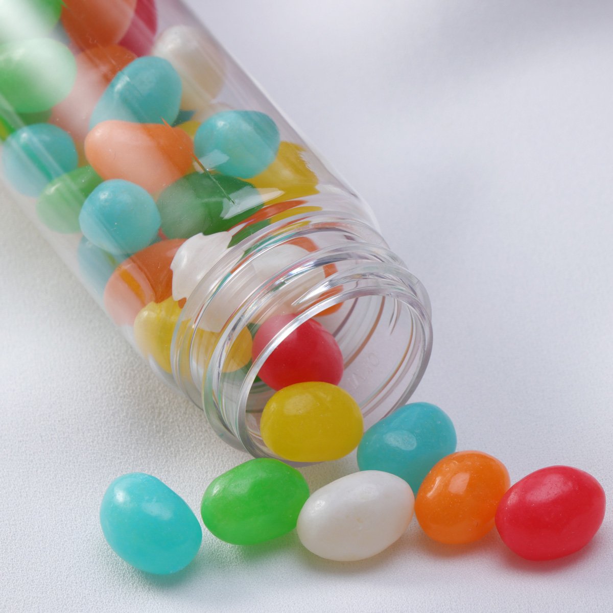 UEETEK 15pcs 110ml Flat-Bottomed Plastic Clear Test Tubes with Screw Caps Candy Cosmetic Travel Lotion Containers
