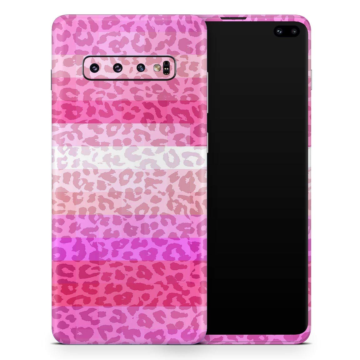 DesignSkinz Hot Pink Striped Cheetah Print Protective Vinyl Decal Wrap Skin Cover Compatible with The Samsung Galaxy S20 (Screen Trim & Back Glass Skin)