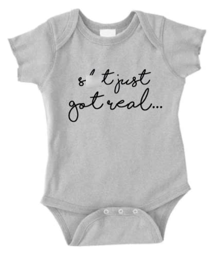 EVERYDAY HERO CLOTHING CO. Pregnancy Announcement Onesie Size 0-3 Months: It Just Got Real Baby Announcement for Family Onesie Romper Gray. Baby Boy or Girl