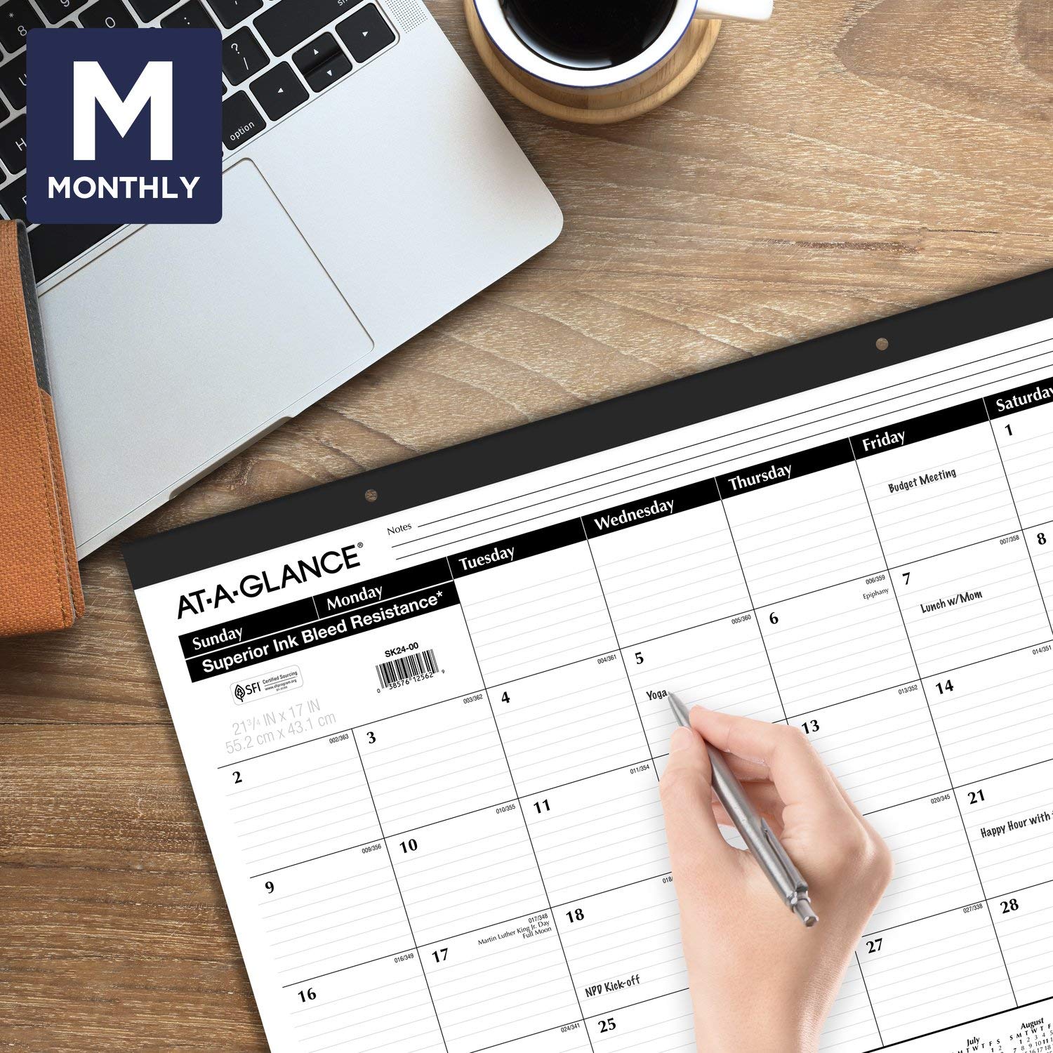 2022 Desk Calendar by AT-A-GLANCE, Monthly Desk Pad, 21-3/4" x 17", Large (SK2400)