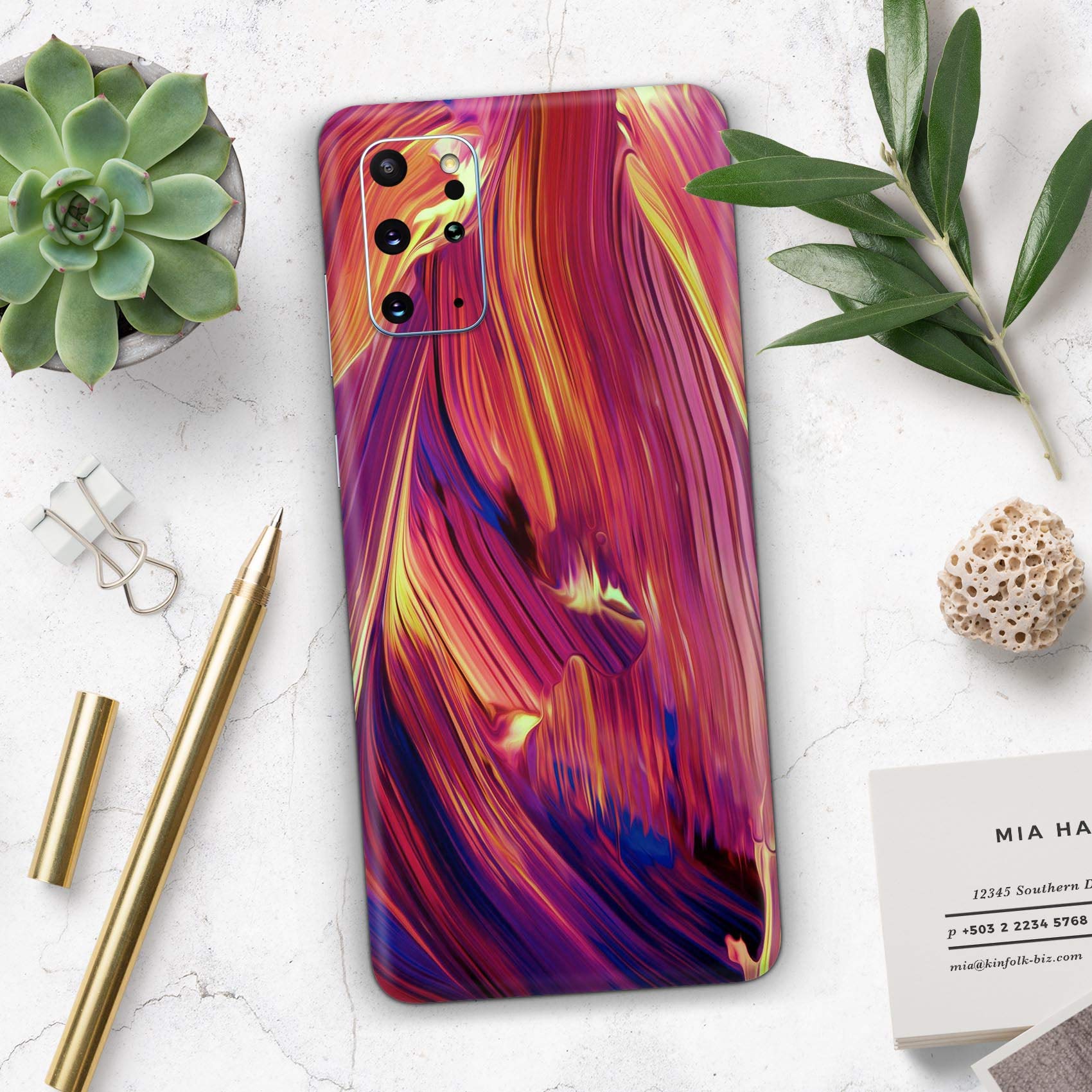 DesignSkinz Blurred Abstract Flow V17 Protective Vinyl Decal Wrap Skin Cover Compatible with The Samsung Galaxy S20 (Screen Trim & Back Glass Skin)