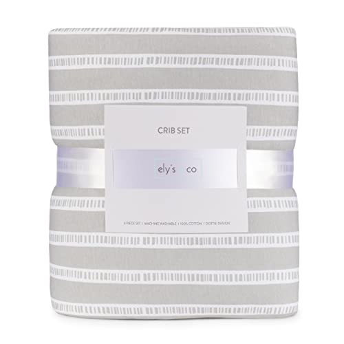 Ely's & Co. Baby Crib Bedding Sets for Boys and Girls β 4 Piece Set Includes Crib Sheet, Quilted Blanket, Crib Skirt and Baby Pillowcase β Grey Bamboo Design