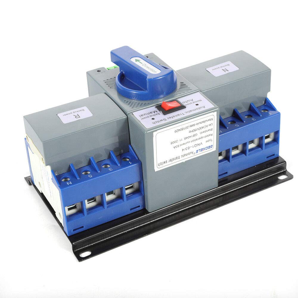 AC110V Mini Dual Power Automatic Transfer Generator Changeover Switch Self Cast Conversion 63A ATS M6 (4P/63A)