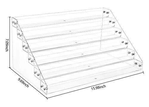 HBlife Clear Nail Polish Organizer 6 Tier Acrylic Display Rack Holds Up to 72 Bottles