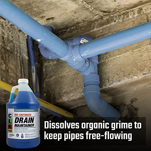 CLR PRO Commercial Drain Maintainer and Grease Trap Treatment, Preventative Maintenance Bio Enzyme Formula, Reduces Odor and Breaks Down Grease, 1 Gallon Bottle