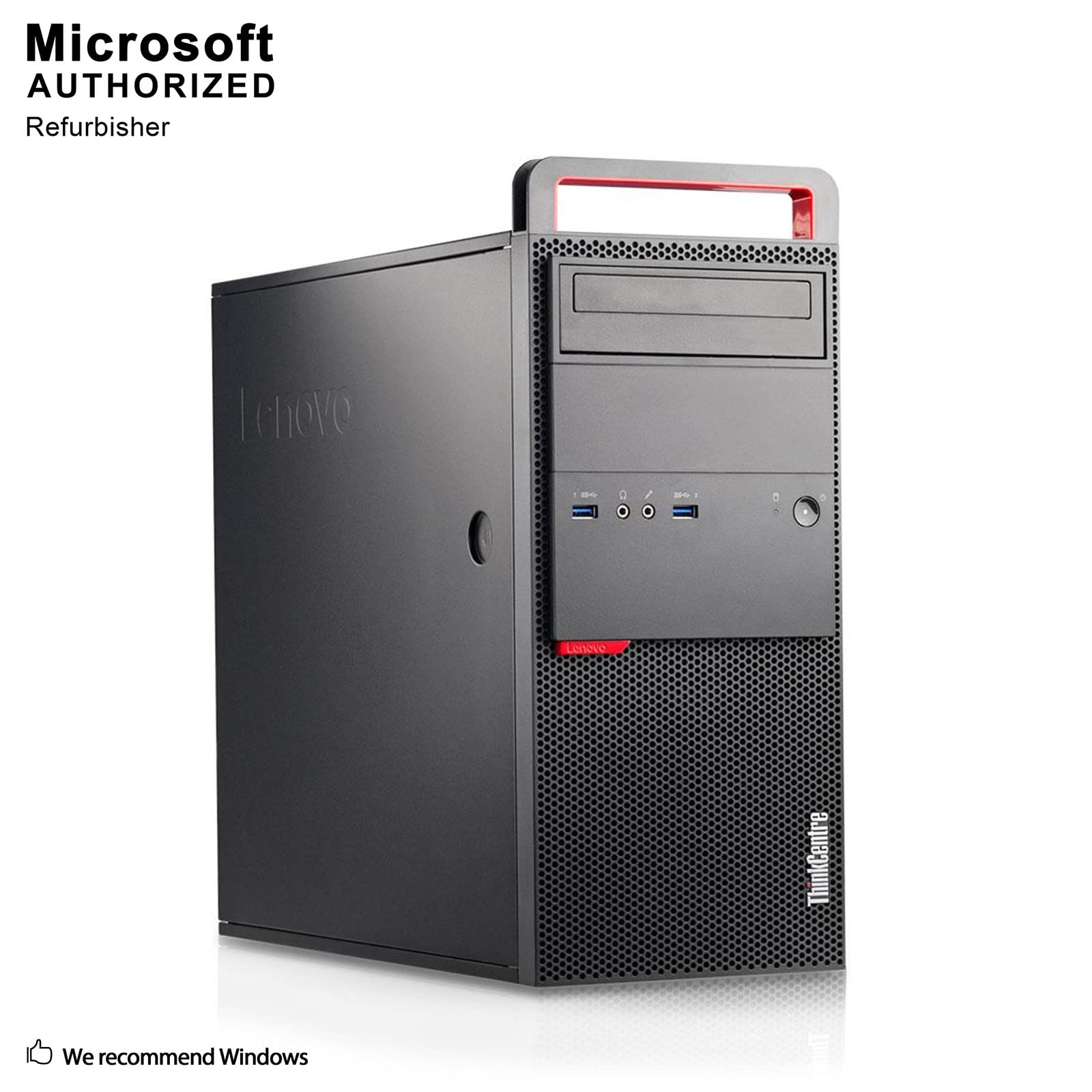 Lenovo ThinkCentre M900 Tower Desktop PC, Intel Quad Core i5-6500 up to 3.6GHz, 8G DDR4, 512G SSD, DVD, WiFi, BT 4.0, Windows 10 64 Bit-Multi-Language Supports English/Spanish/French(Renewed)