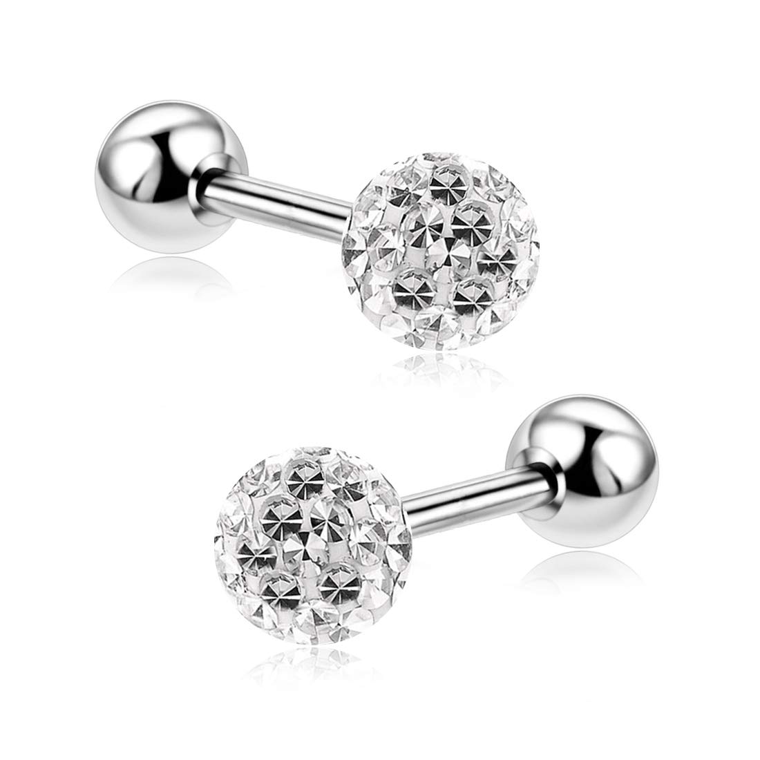 20G Stud Earrings Set for Women Girls Sensitive Ears with Screw on Backs Tragus Cartilage Jewelry ZHIYAOR