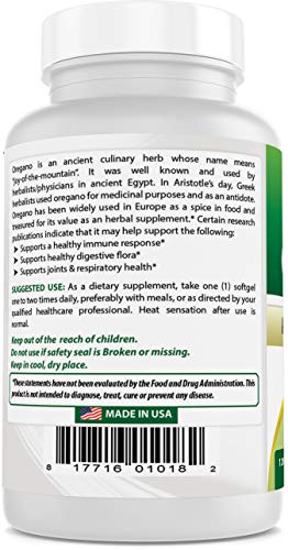 Best Naturals Oregano Oil 250 Mg Softgels, 120Count