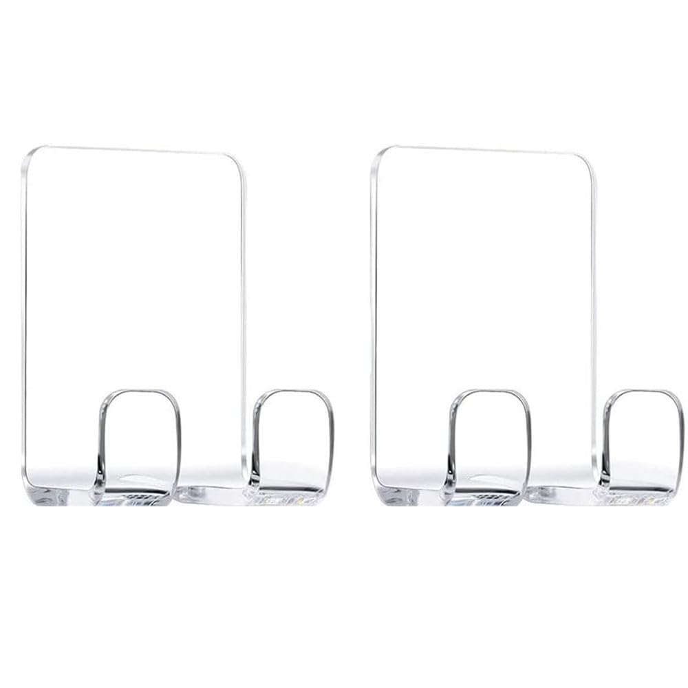 JWCE. Razor Holder Hooks Shower Hook with Acrylic Adhesive for Razor Bathroom Kitchen Organizer for Razor Plug Towelrazor Hooks (Acrylic Razor holder-2pcs)