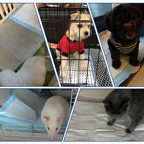 Apupmeo Disposable Rabbit Pee Pads - 20 Pcs Disposable Guniea Pig Cage Liners, Pet Pee Training Pads for Small Animals, Puppy, Kitten, Hedgehog, Hamster, Chinchilla, Bunny,Ferrets (33 * 45, Blue)