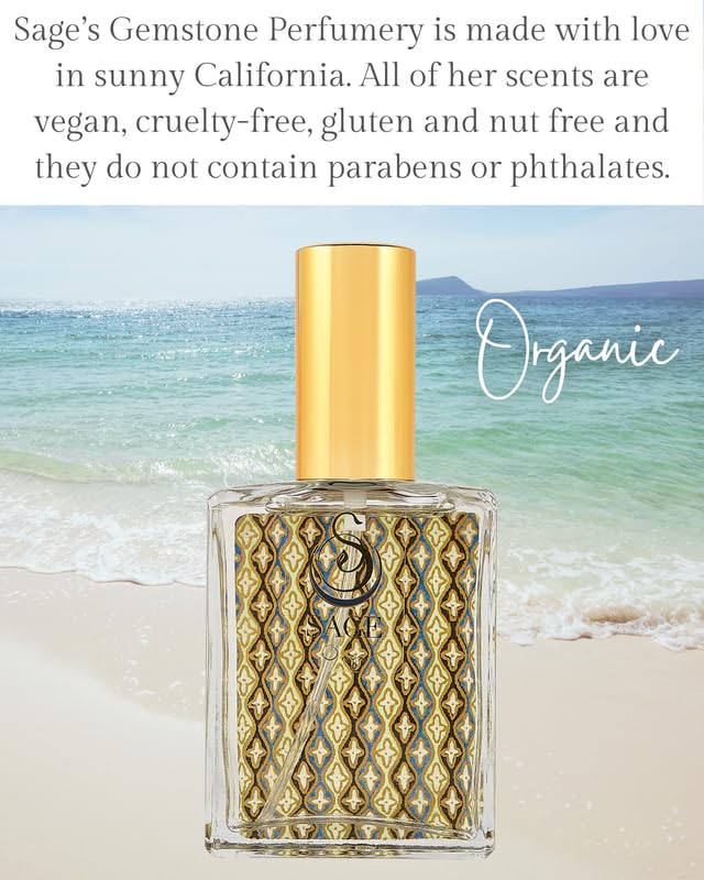 Onyx Organic Perfume Spray by Sage- 2 oz, Vegan & Cruelty-Free, Earthy Scent, Black Coconut, Vanilla, Oakmoss