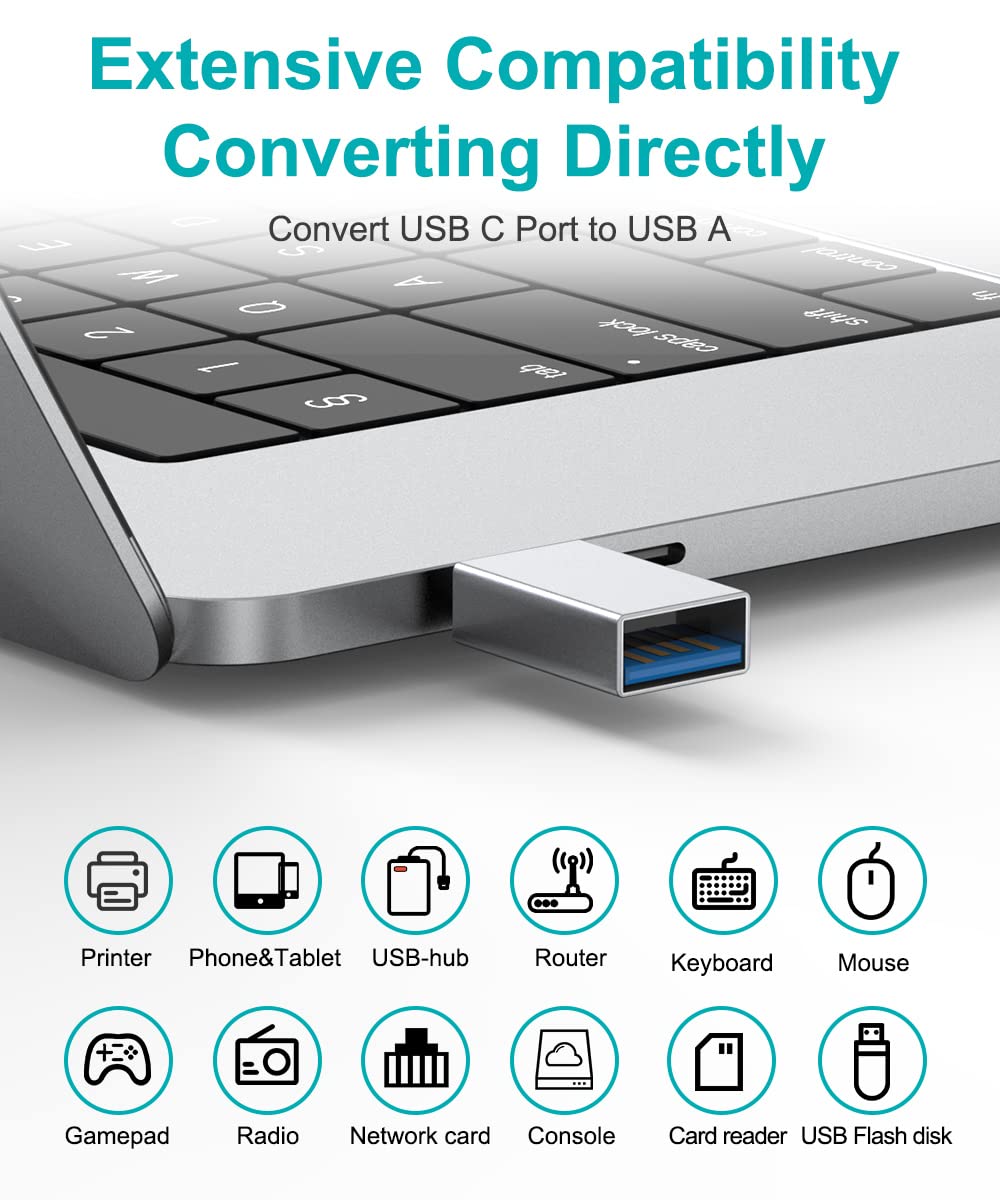 7 in 1 USB C HUB+AorZ USB C to USB Adapter(2Pack)