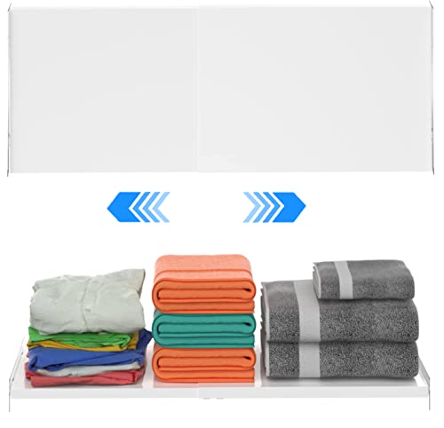 Benzoyl Adjustable Closet Shelf, Metal Expandable Wardrobe Shelves Organizer with Sticker for School Locker, Bedroom, Cabinet, Wardrobe, Cupboard, Kitchen -11.8'' Width