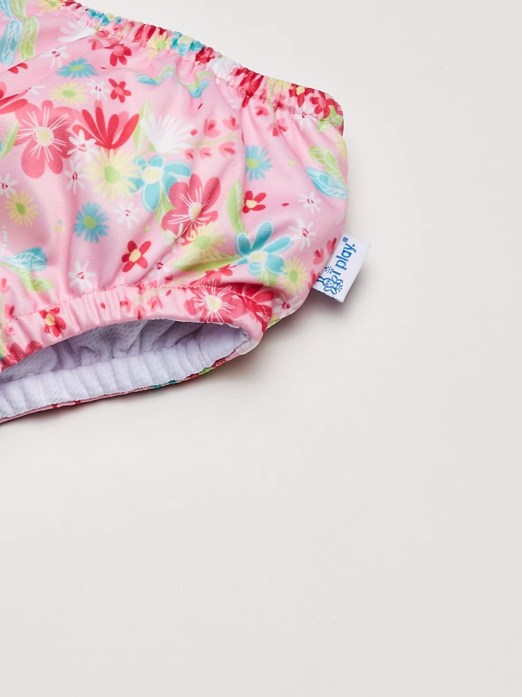 i Play. by Green Sprouts Baby Pull-up Swim Diaper, Light Pink Dragonfly Floral, 12mo