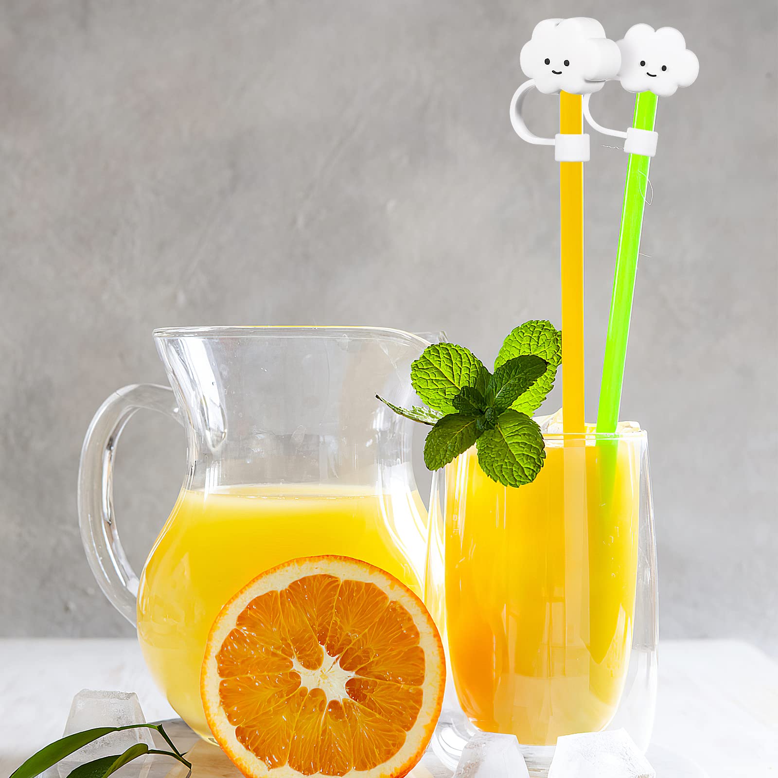 Abaodam 2Pcs Straw Tips Cover Straw Covers Cap for Reusable Straws Cloud Shape Straw Protector
