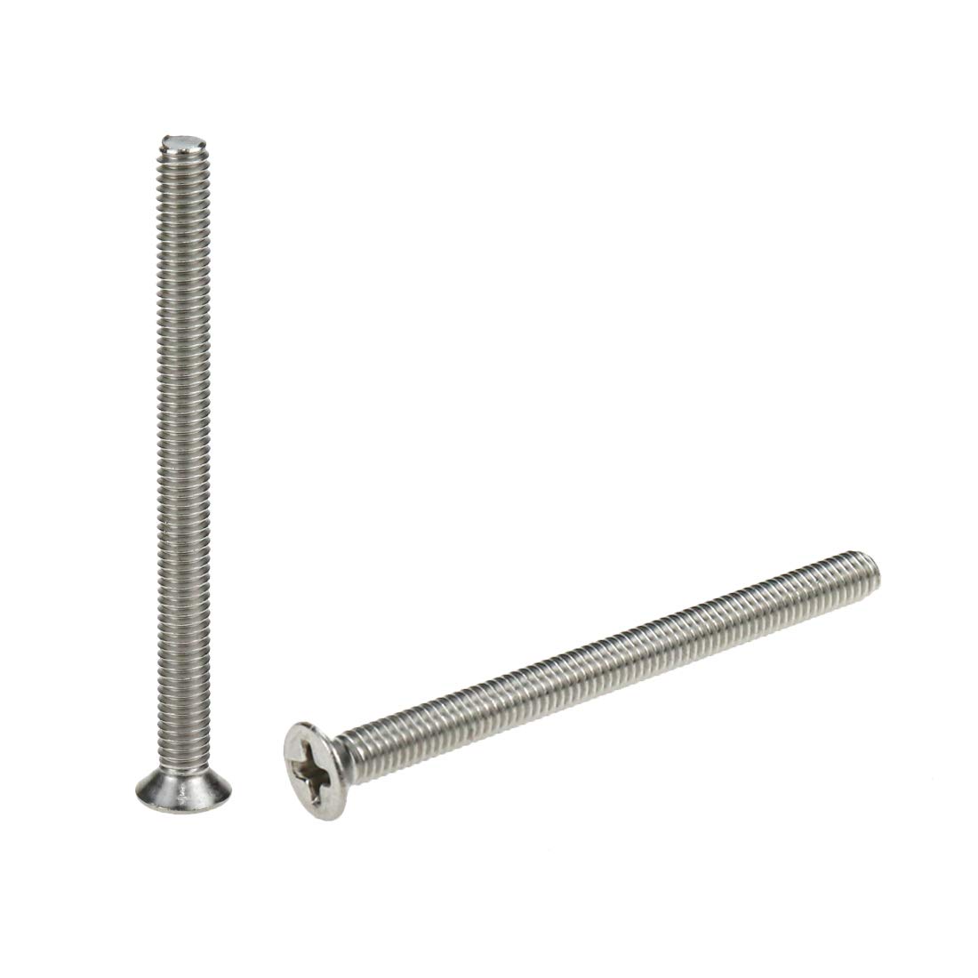 Xiaoyztan M4x50mm Phillips Countersunk Head Machine Screws Stainless Steel 304 Full Thread Metric Standard Mounting Hardware Fasterning Accessories, Pack of 50