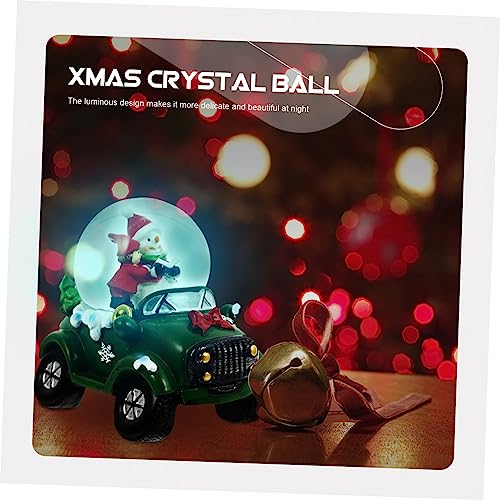 Abaodam Crystal Ball Car Santa Claus Snow Globe Model Truck Santa Ornament Santa Snow Globe LED Water Glittering Birthday Gift Xmas Craft Decor Desktop Decor Home Use Desktop Decor LED 1pc