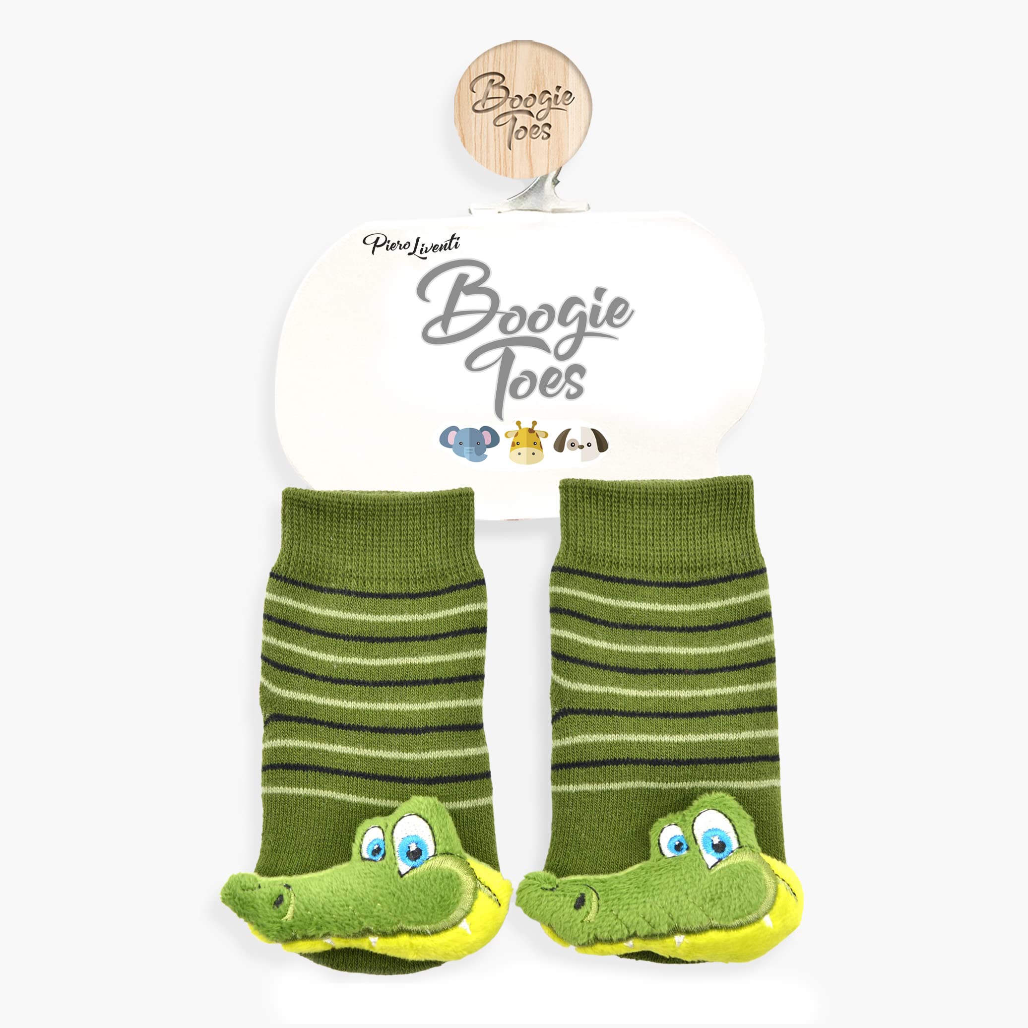 Piero Liventi Alligator Boogie Toes Rattle Sock, 1 Pair (1-2Y)