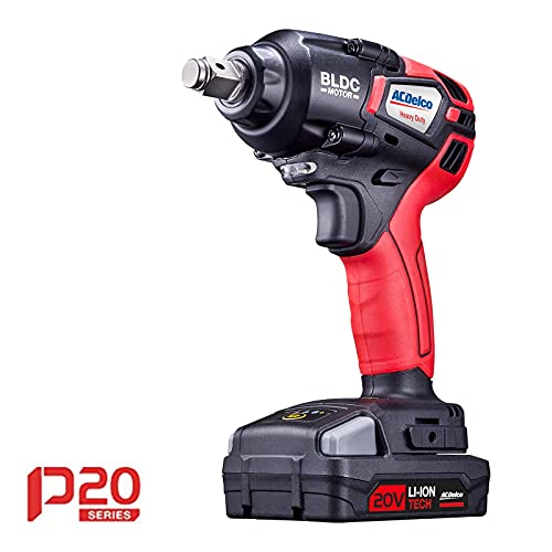 ACDelco ARI20174-PM P20 Series 20V Cordless Li-ion 1/2β 369 ft-lbs. Heavy Duty Brushless Impact Wrench Tool Kit