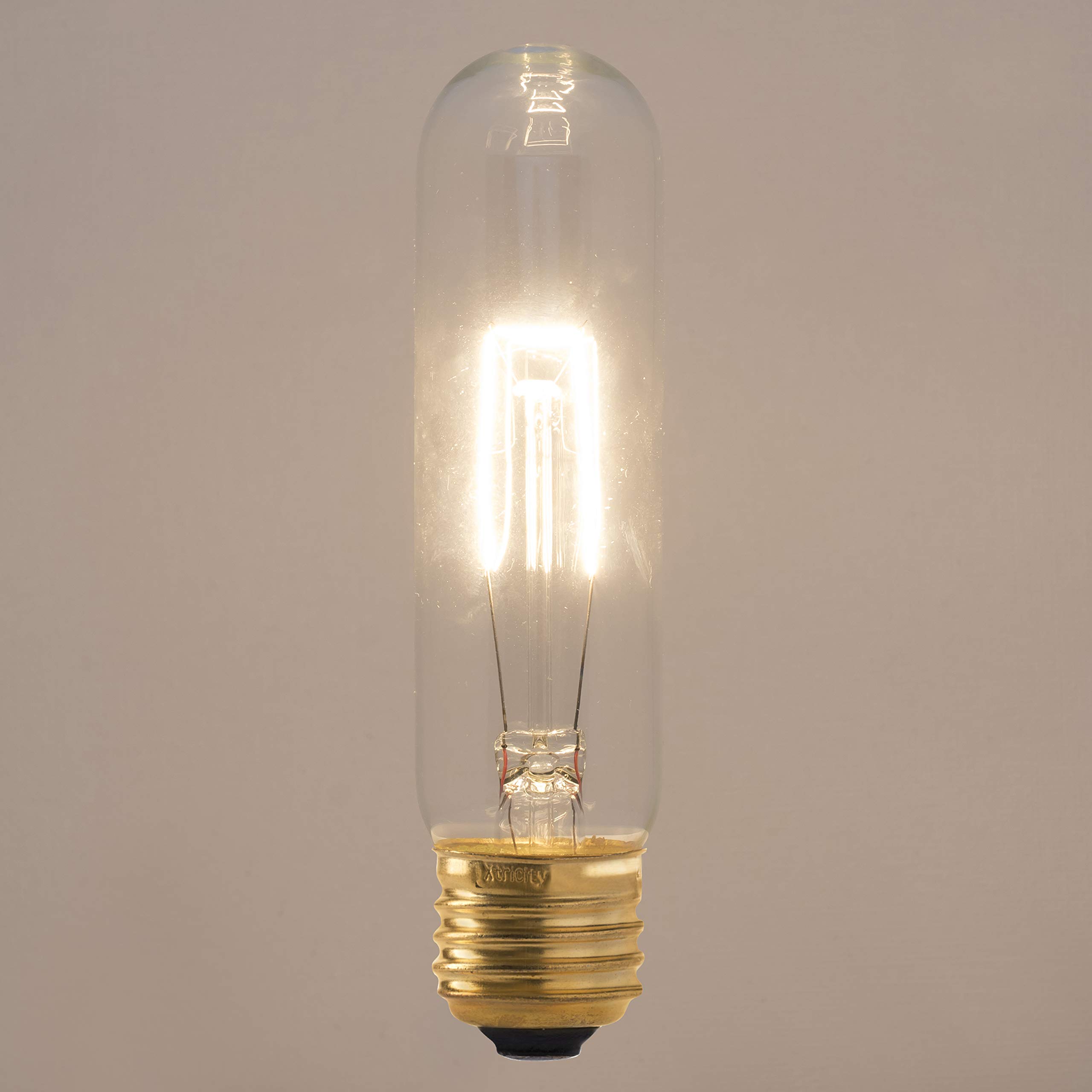 25 Watt T10 Clear Tubular Incandescent Light Bulb, Showcase lamp, 2700K Soft White, E26 Medium Base, 160 Lumens, 120V, (4 Pack)