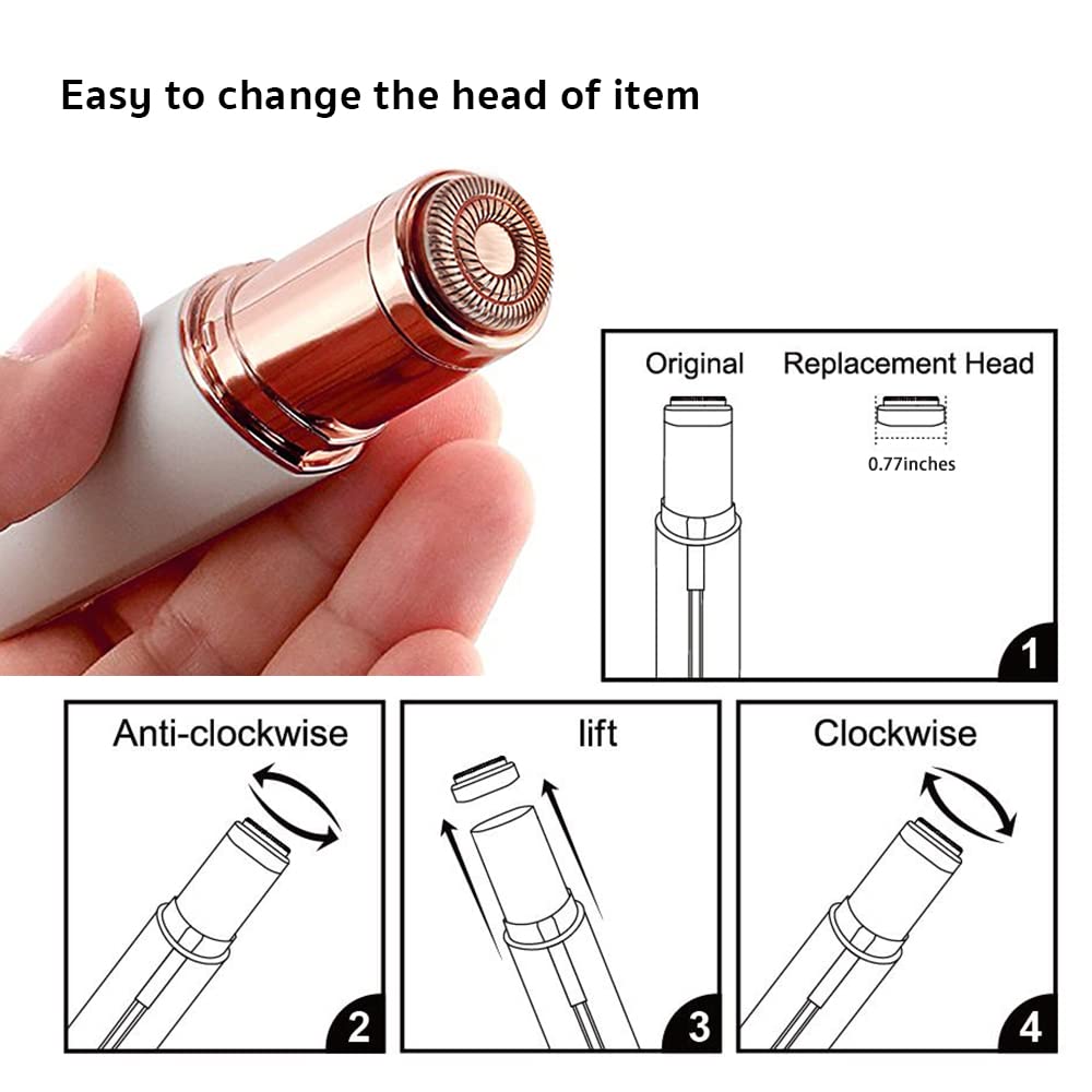 Facial Hair Remover Replacement Heads, La'Color 18K Gold Plated Replacement Heads. Count 4