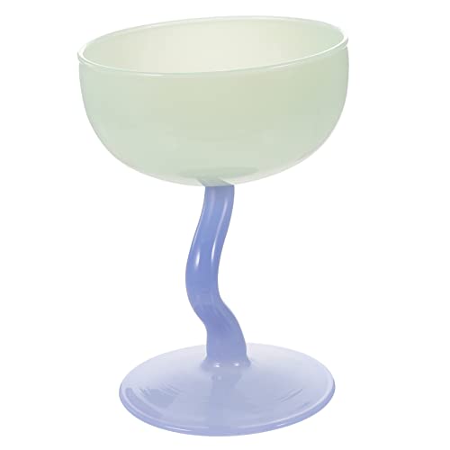 Abaodam Kids Glasses 2pcs Wine Frodge Ice Salad Cream Pudding Glass Bowl for Mousse Small Dessert Cocktail Yogurt Condiment Fancy Wedding Blue Dish Sundae Birthday Mini Dessert Cup