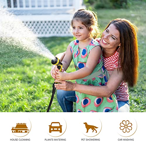 Hosetop Expandable Garden Hose 50 FT Expanding Water Hose with 10 Function Spray Nozzle, 3/4β Solid Brass Connector, for flexible garden hose for Watering & Washing.