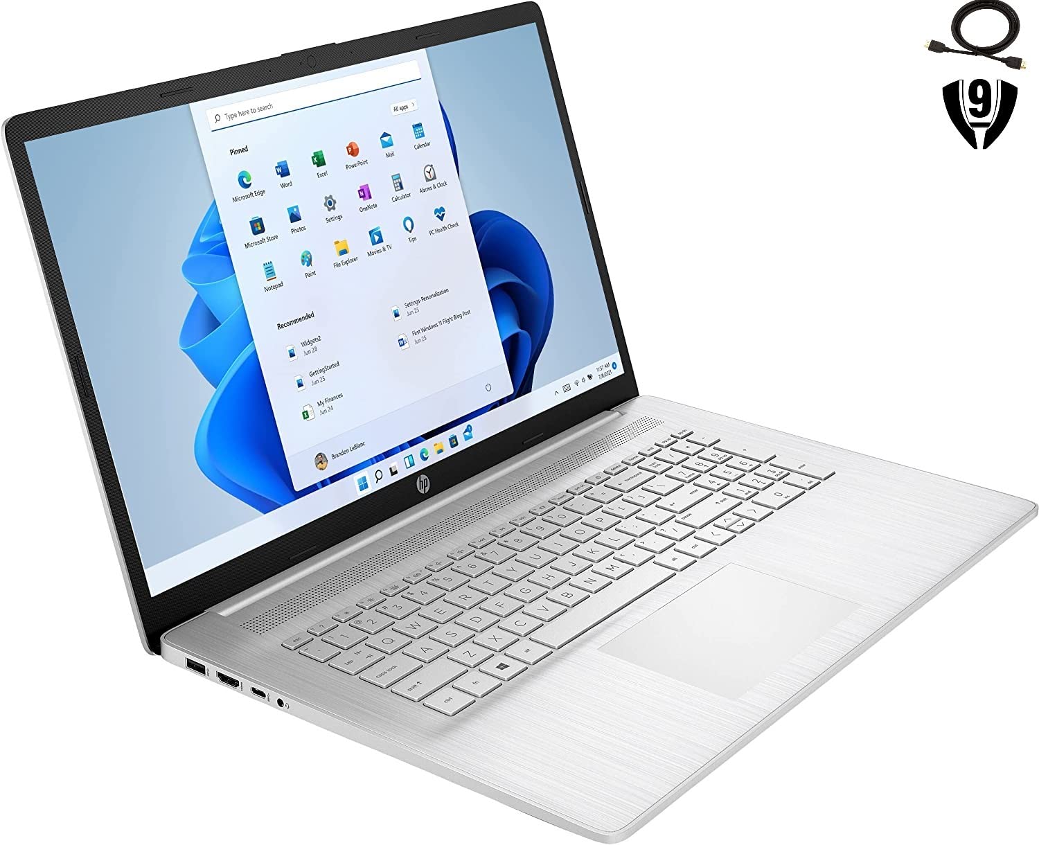 HP 17 Laptop, 17.3" HD Touchscreen Display, 12th Gen Intel i7-1255U Processor, 16GB RAM 1TB PCIe SSD, Backlit Keyboard, Webcam, WiFi, Bluetooth, Windows 11 Home, Natural Silver