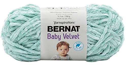 Bernat Baby Velvet Yarn Misty Green 164018-18017 (3-Skeins) Same Dye Lot Worsted Medium #4 Soft 99% Acrylic/1% Polyester Bundle with 1 Artsiga Craft Bag