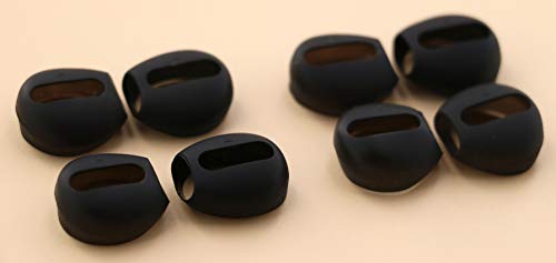 IiEXCEL (Fit in Case) 4 Pairs Replacement Super Thin Slim Silicone Earbuds Ear Tips and Covers Skin Accessories for Apple AirPods or EarPods Headphones (Fit in Charging Case) (Black)