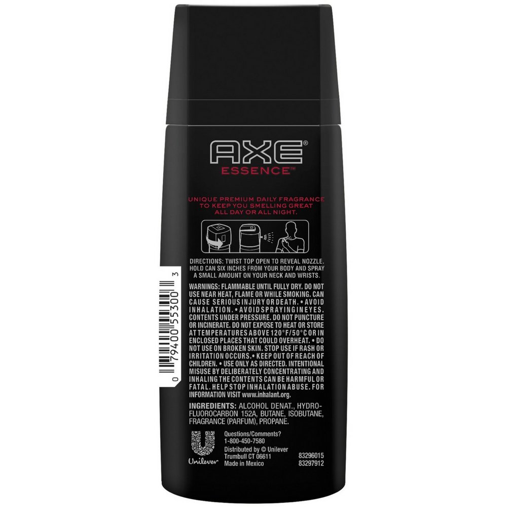 AXE Body Spray for Men Essence 4 oz (Pack of 5)