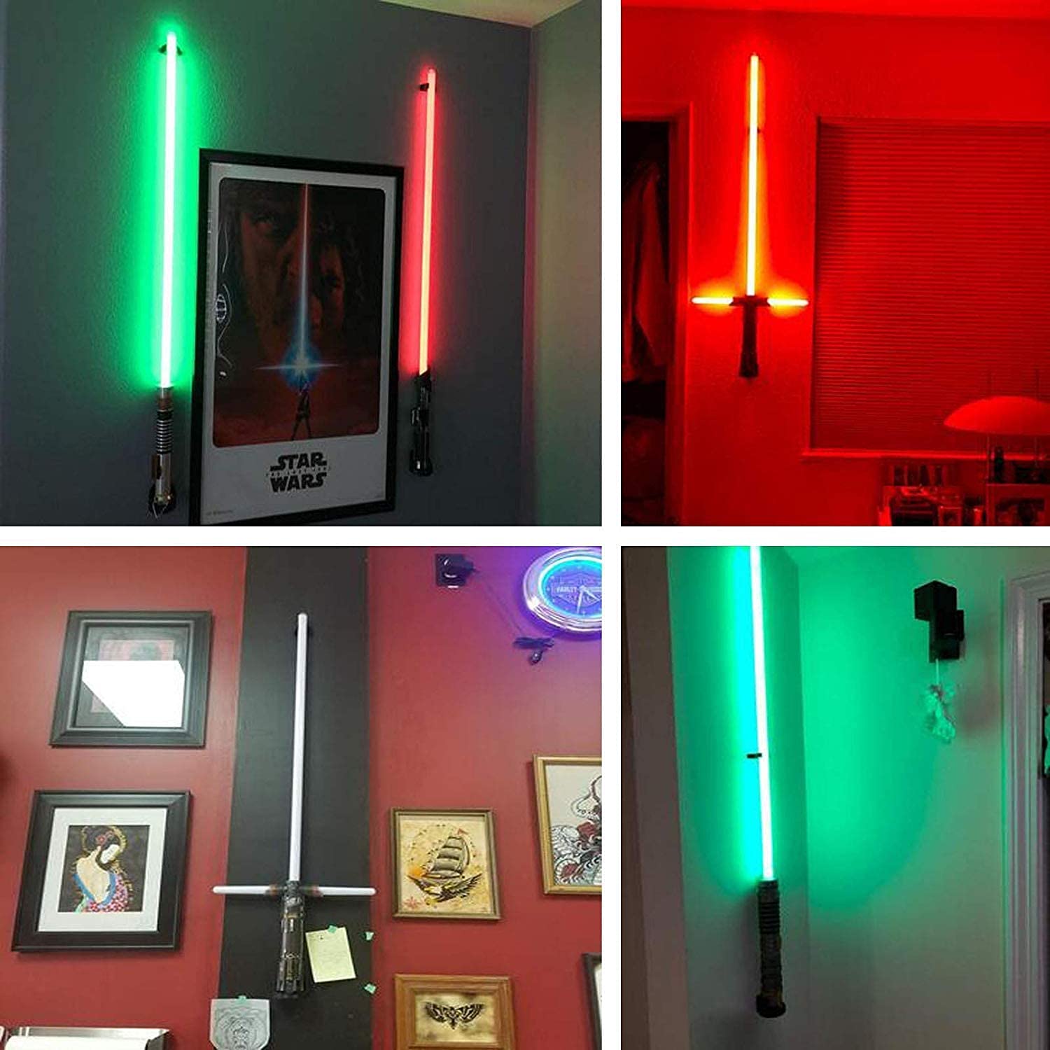 Universal Lightsaber Wall Mount for a Any Lightsaber, Light Saber Wall Rack, Wall Holder Lightsaber Display Stand, Light Sabers Closet Organization Hooks Spring Clip - Not included Lightsaber