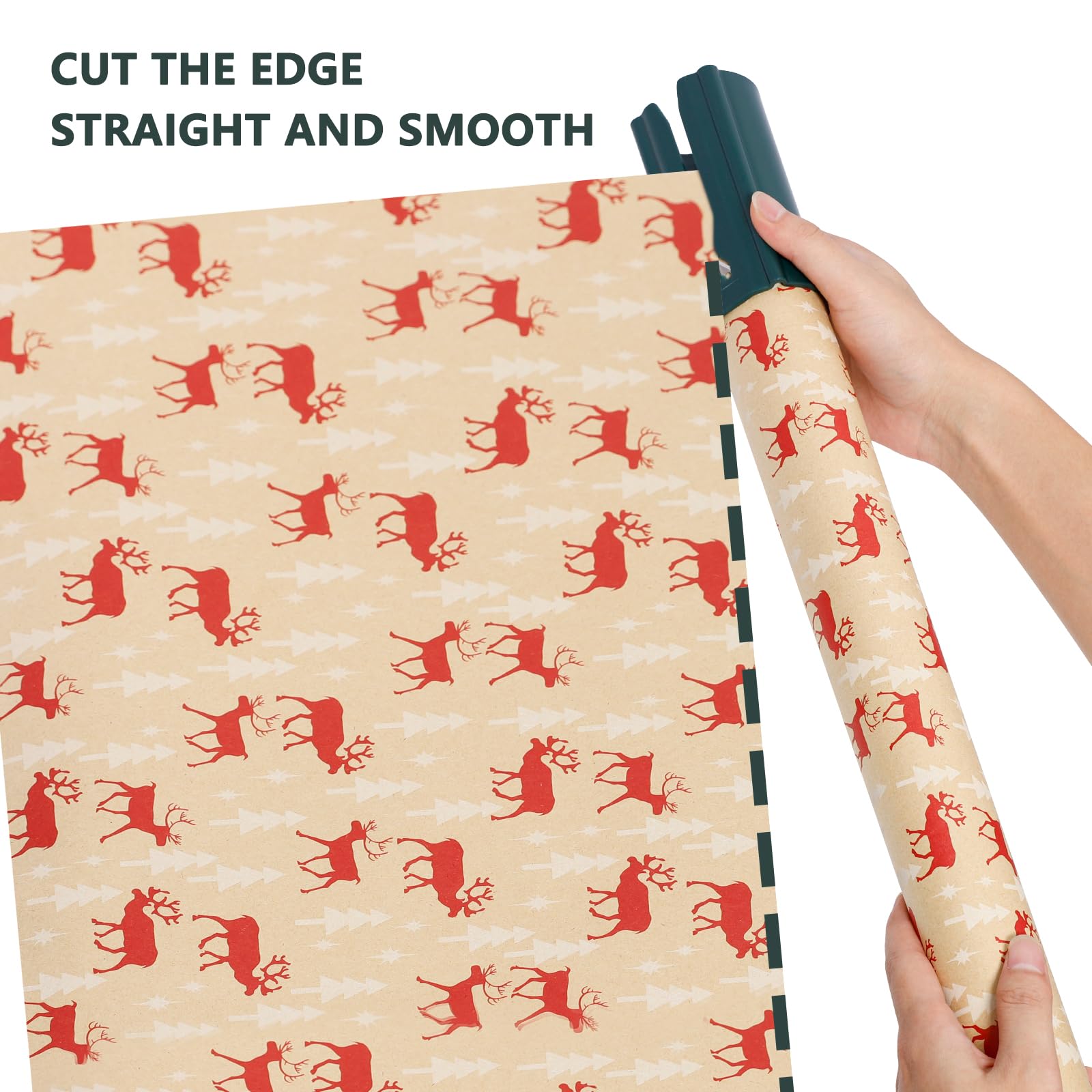 2Pack Christmas Wrapping Paper Cutter, Easy Sliding Gift Wrap Cutter Kraft Paper roll Cutter Tool Tube for Birthday, Holiday,Christmas Gift Crafting Wrapping Roll Paper