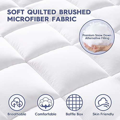 ABENE California King Green Cooling Dual Layer Mattress Topper for Hot Sleepers, Breathable Cool Fitted Sheet for Night Sweats Relief Plus Thick Mattress Pad Cover Soft Pillowtop with Deep Pocket