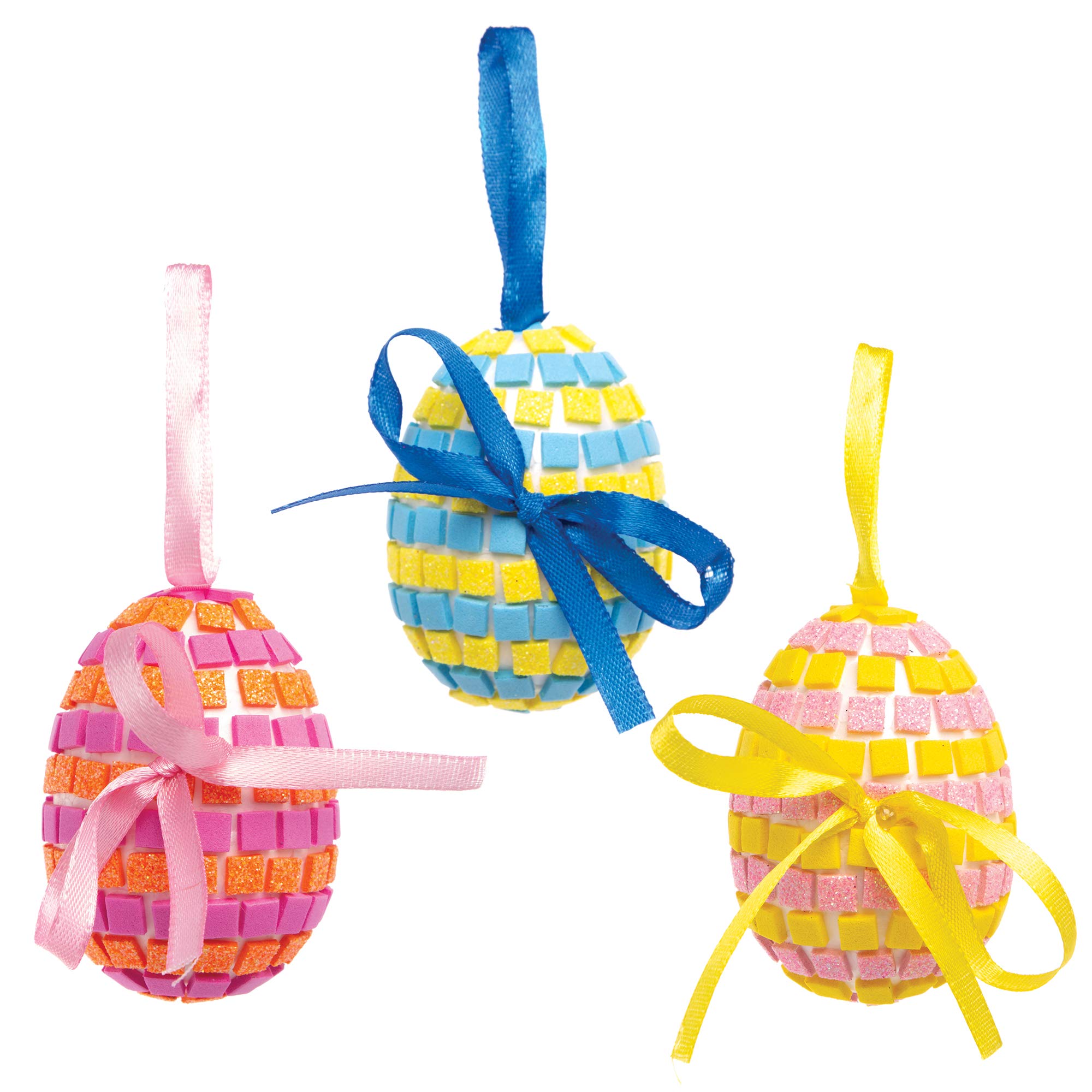 Baker Ross AT423 Mosaic Easter Egg Kits - Pack of 4, Creative Easter Art and Craft Supplies for Kids to Make and Decorate