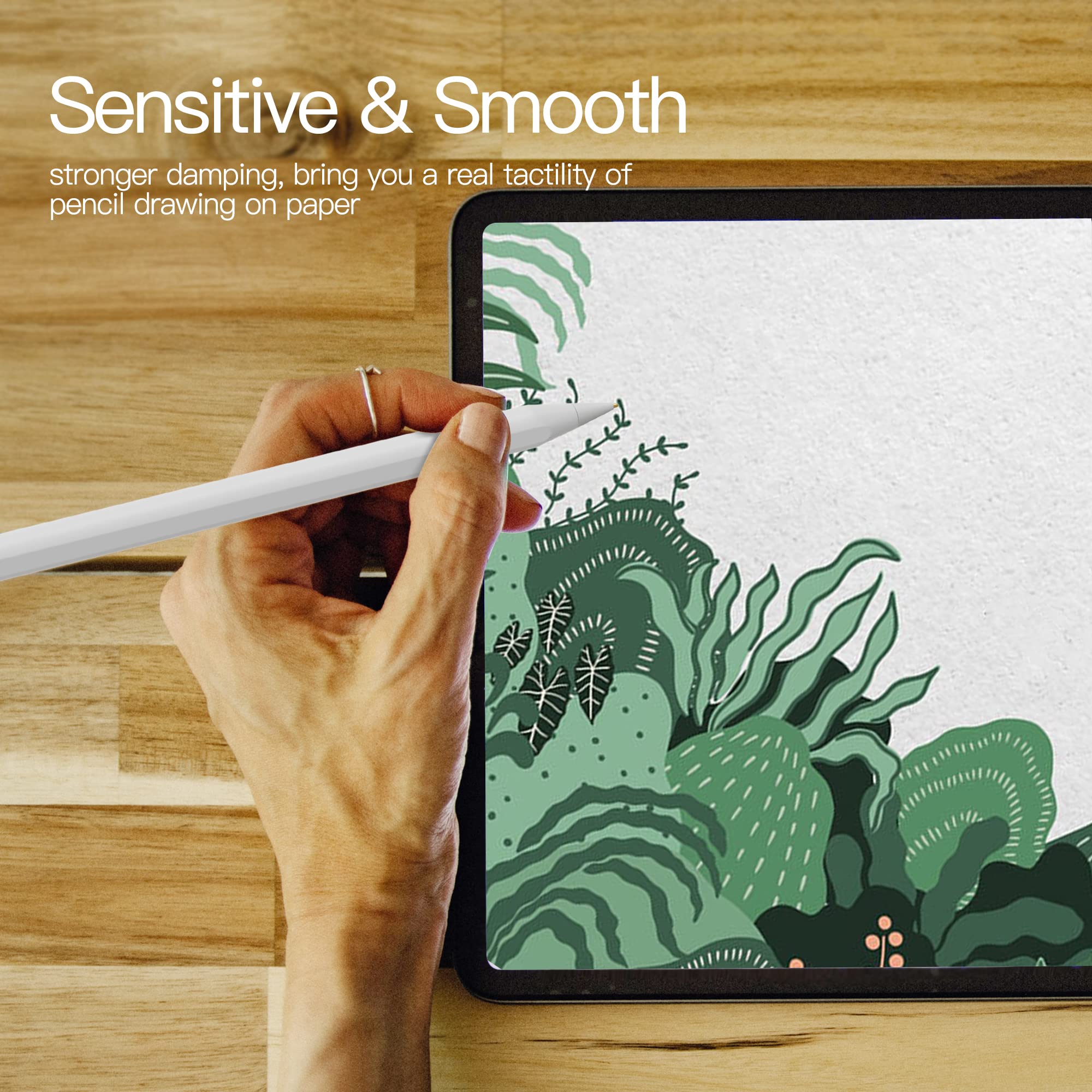 4 Pack Compatible with Apple Pencil Tips,Never Wear Design