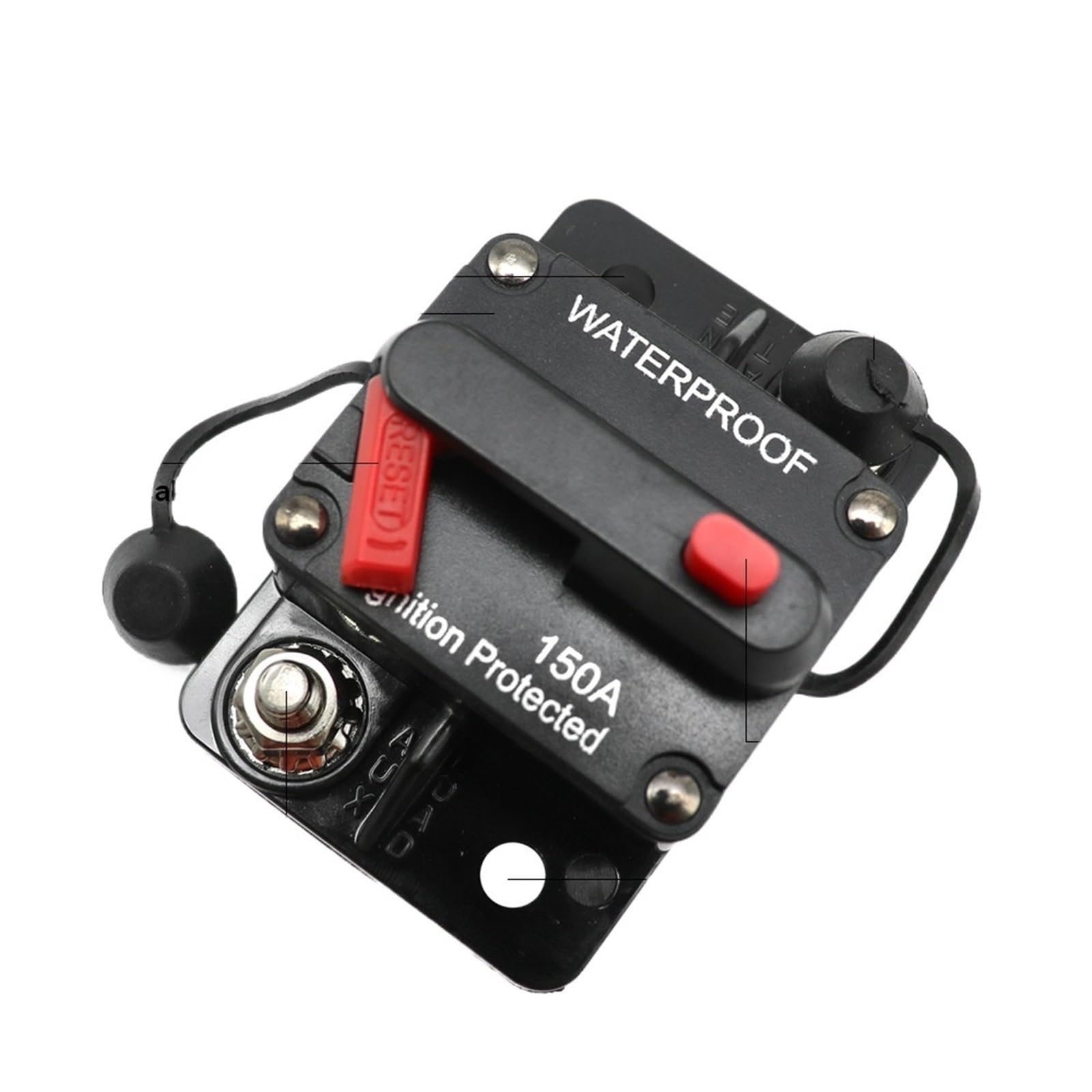 30A 40A 50A 60A 70A 80A 100A 120A 150A 200A 250A 300A AMP Circuit Breaker Fuse Reset 12-48V DC Car Boat Auto Waterproof (Color : 80A)