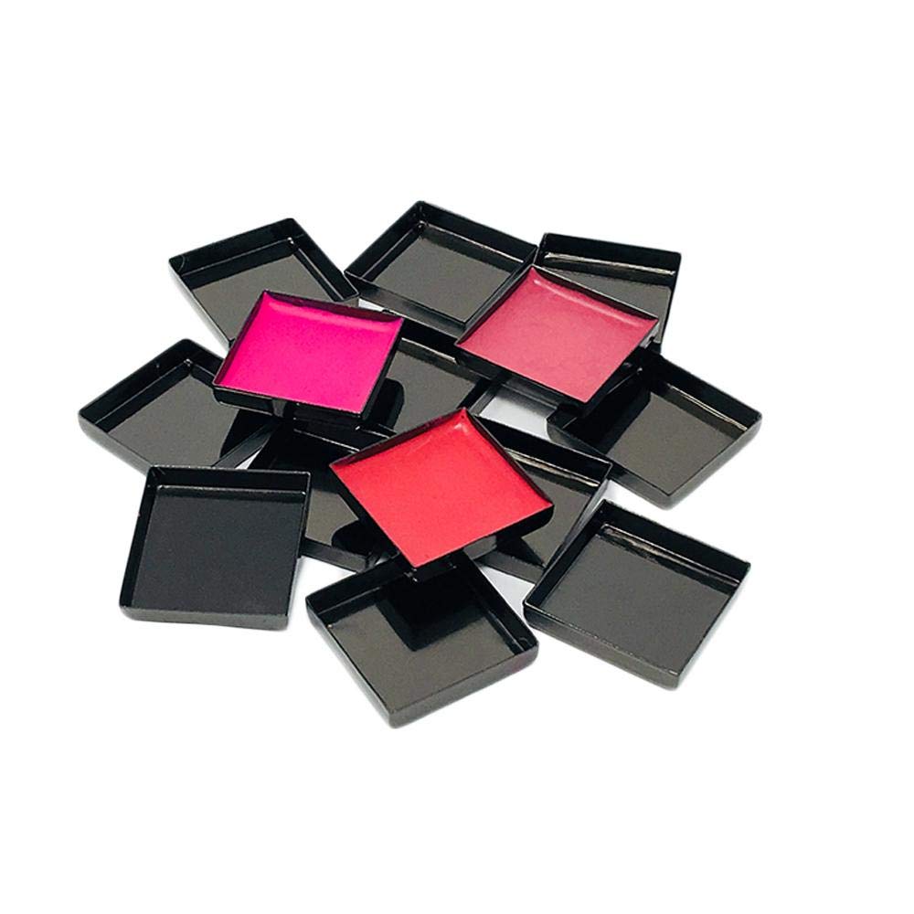 Z Palette Empty Square Metal Pans Black 20 Pack for Eyeshadow Palette Magnetic Makeup Palette (26mm)