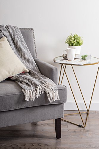 DII 100% Cotton Basket Weave Throw for Indoor/Outdoor Use Camping Bbq's Beaches Everyday Blanket, 50 x 60, Woven Stripe
