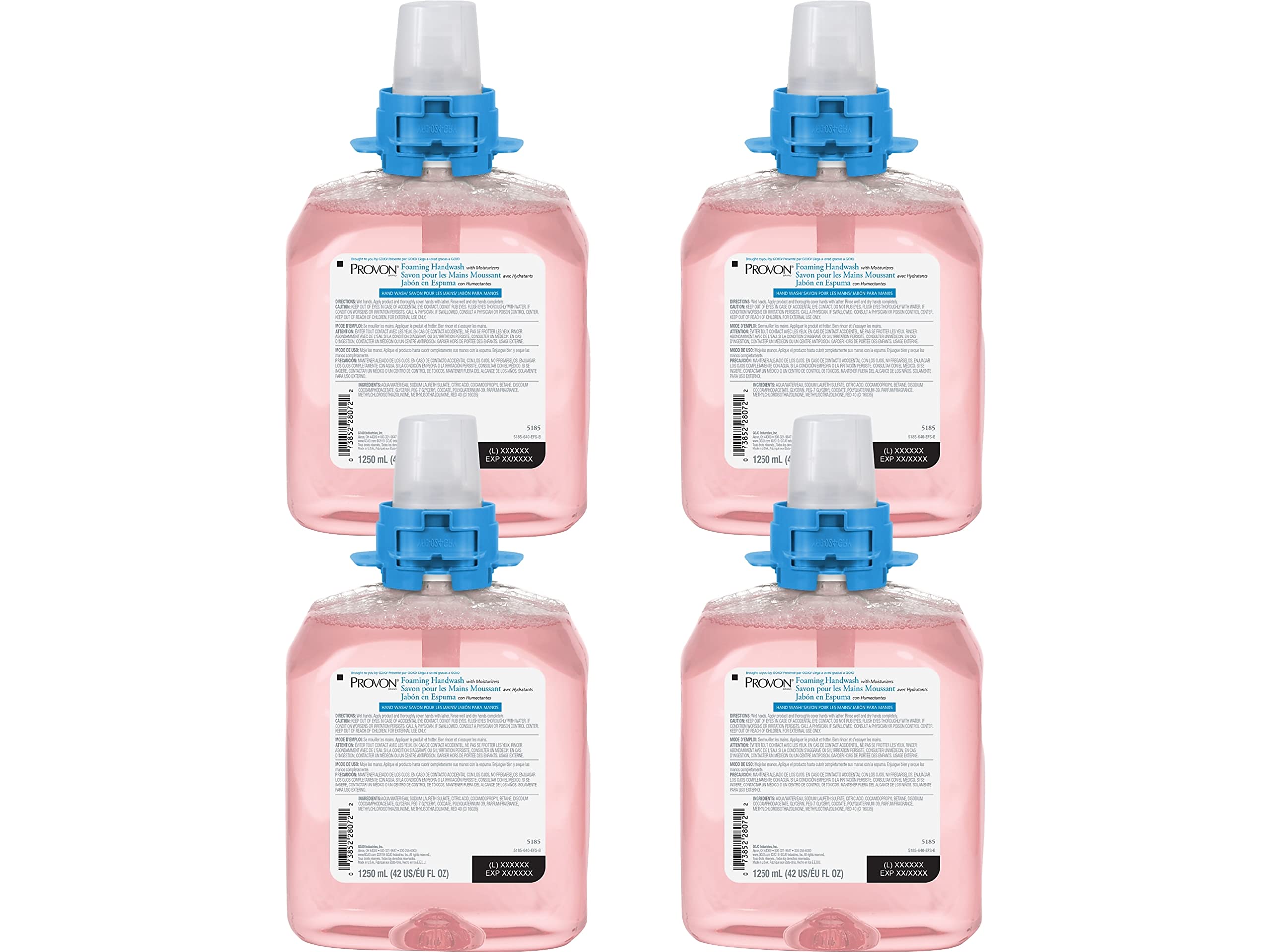 PROVON Foaming Handwash with Moisturizers, Cranberry Fragrance, 1250 mL Foam Hand Soap Refill for PROVON FMX-12 Push Style Dispenser - 5185-04